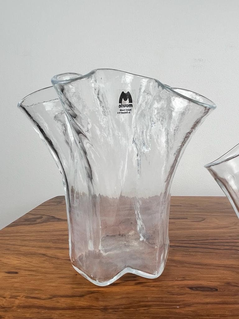 Muurla Finland Glass Vases and Glass Bowl Model Eva by Pertti ...