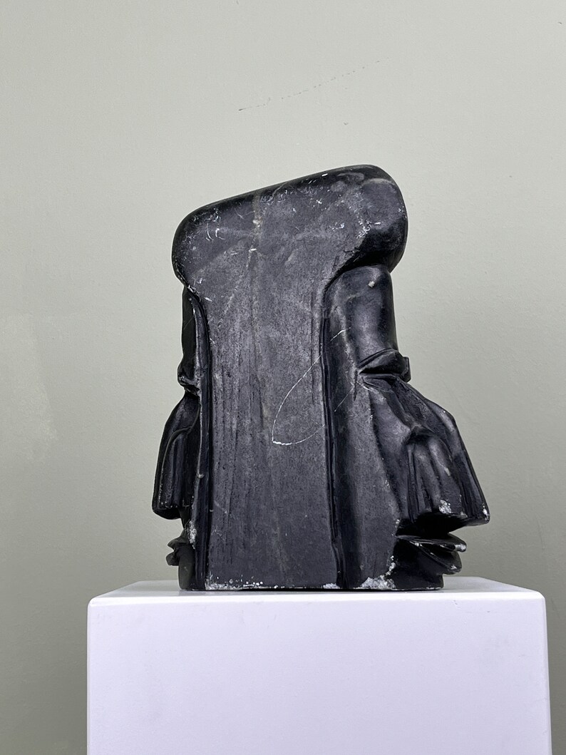 Inuit Figure Faces I Signed I Vintage Stone Carved Eskimo Figure I ...