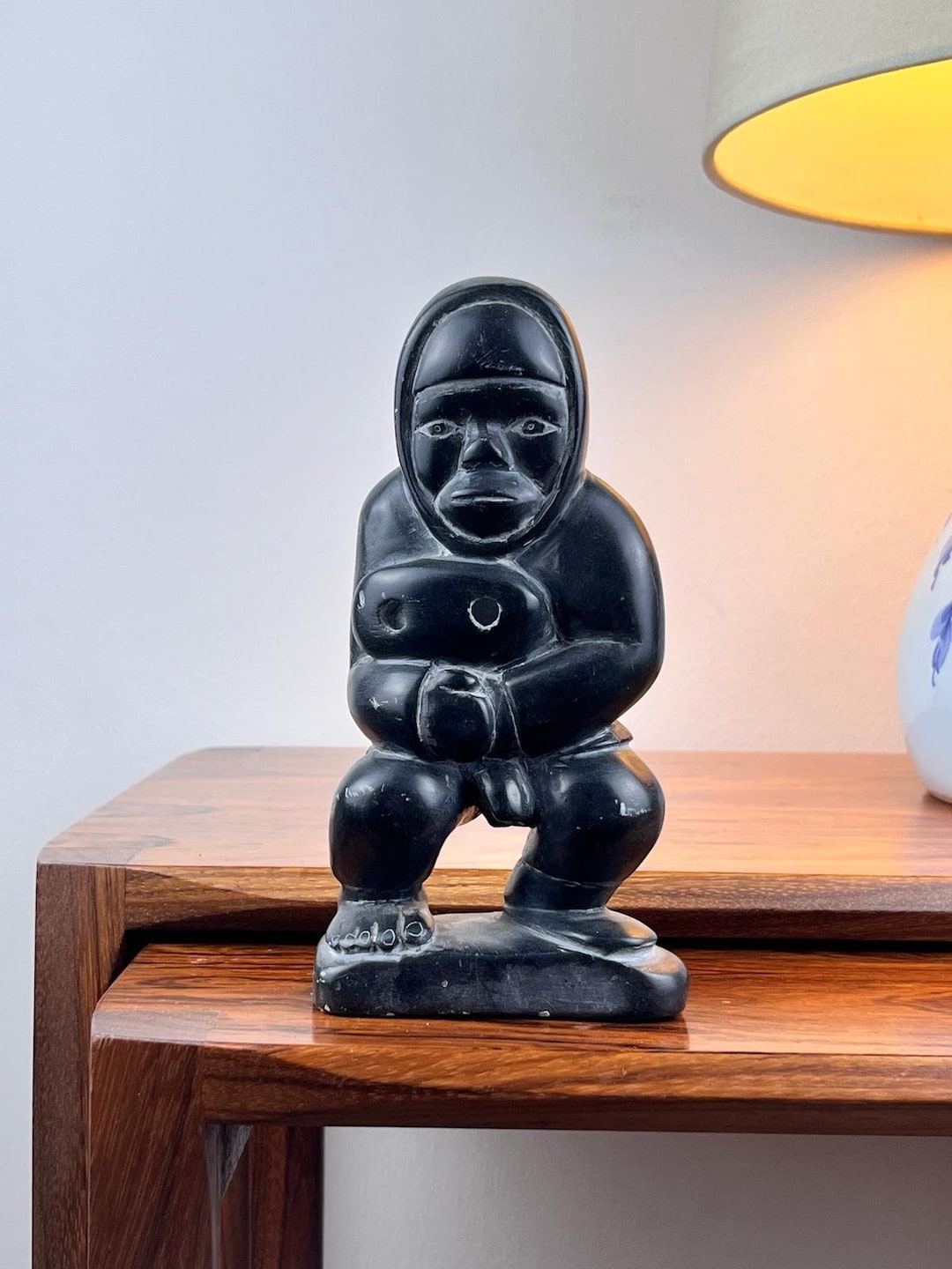 Inuit Figure I Artist: Adamie Signed I Vintage Stone Carved Eskimo ...
