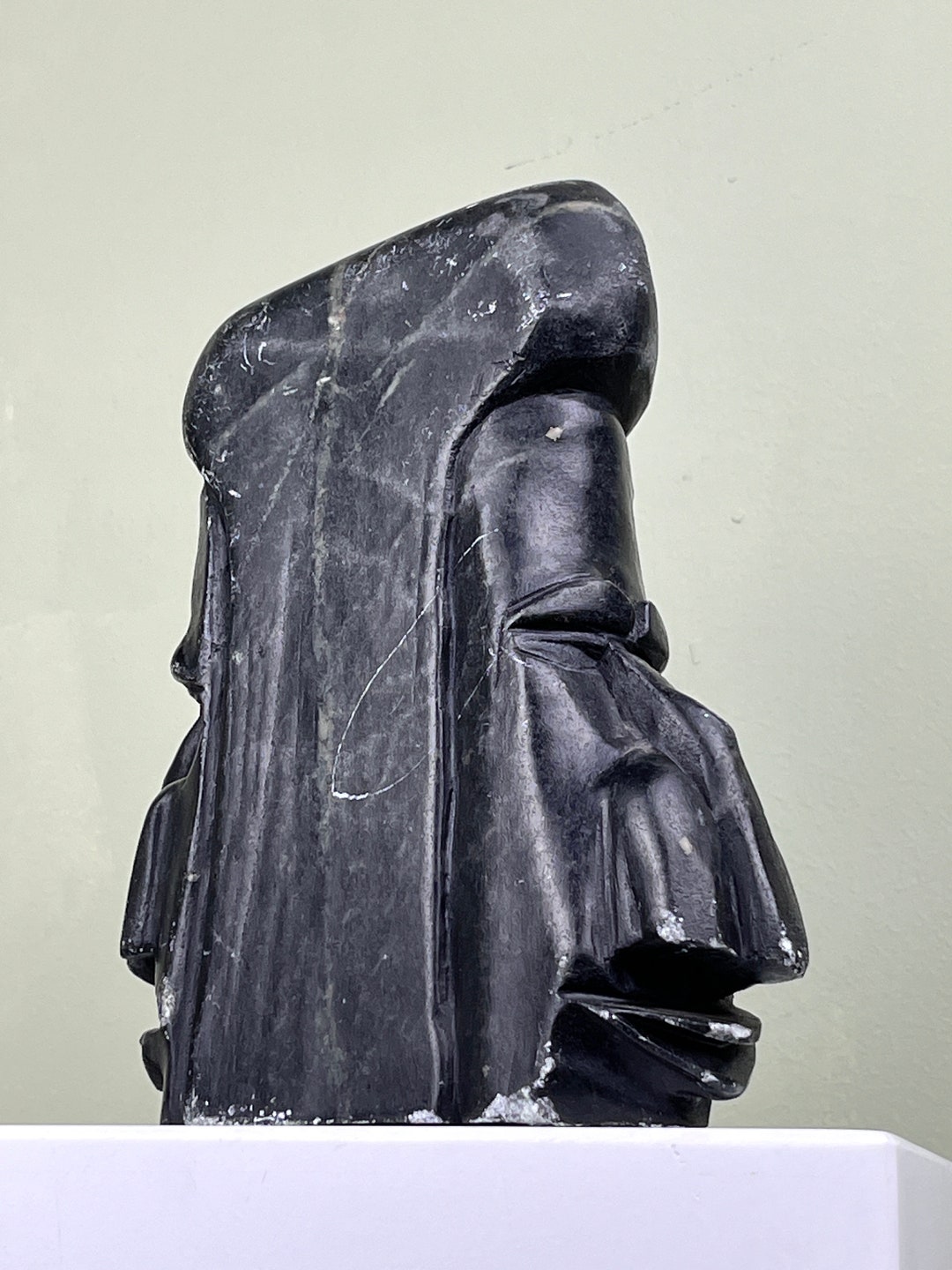 Inuit Figure Faces I Signed I Vintage Stone Carved Eskimo Figure I ...