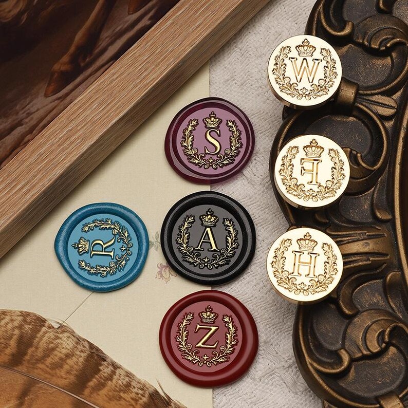 Embossed Laurel Wreath Letters Series | Wax Seal Stamp | Embossed ...
