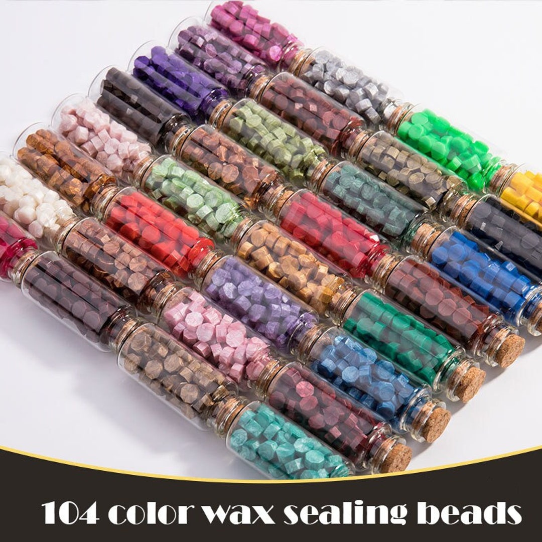 104 Colors Sealing Wax Beads for Wax Seal Stamp Colors Wax Beads in ...