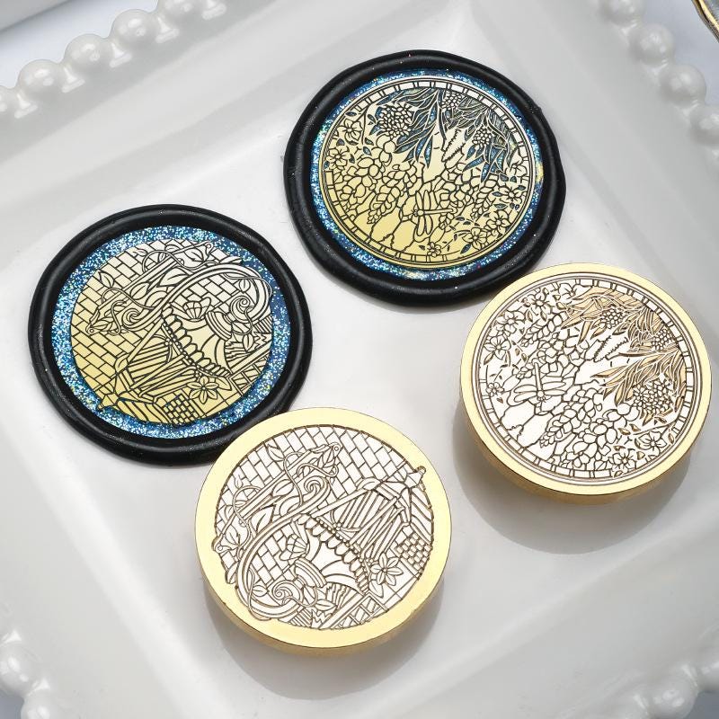4CM Big Stamp Flower Window Records Series | Wax Seal Stamp | Embossed ...