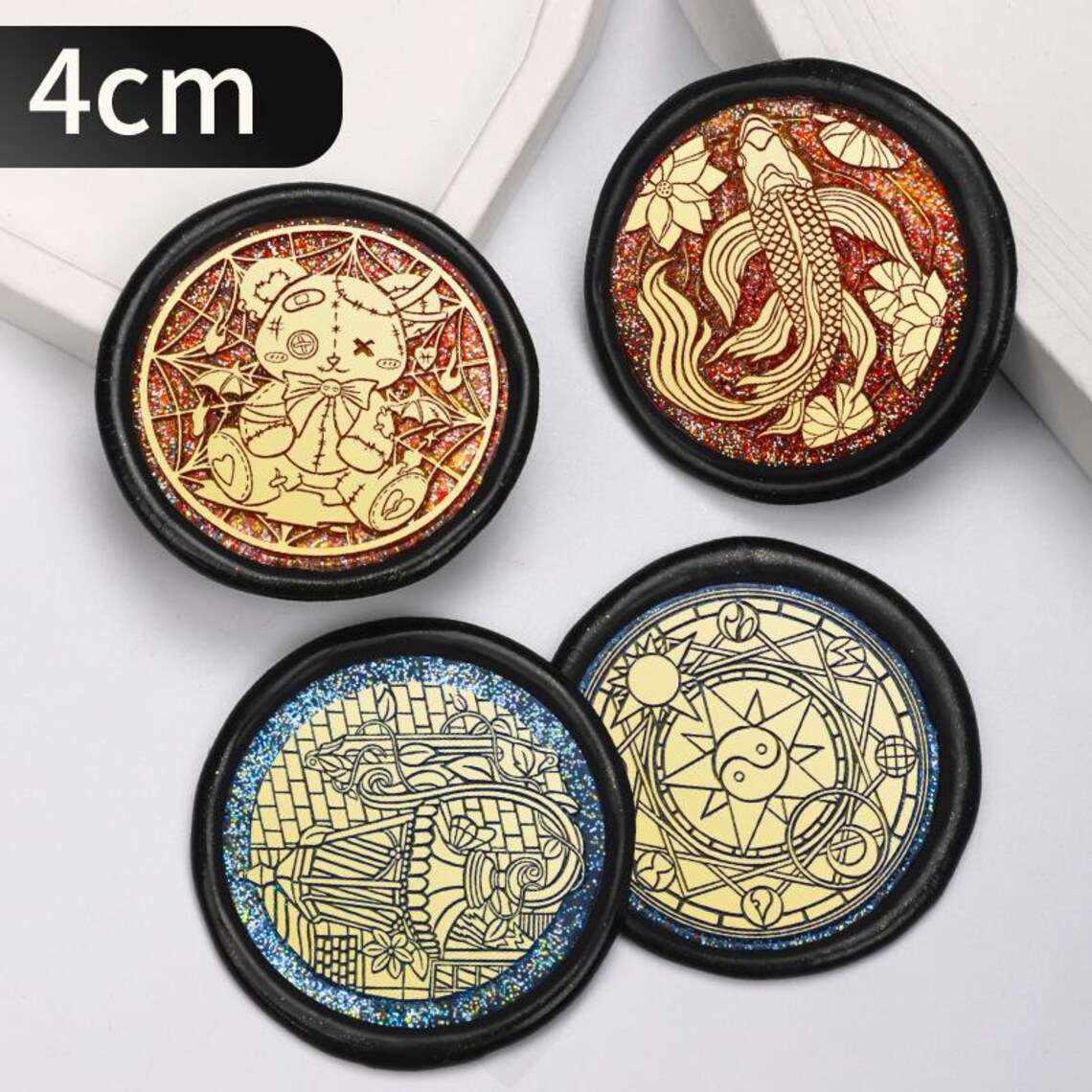 4CM Big Stamp Flower Window Records Series | Wax Seal Stamp | Embossed ...