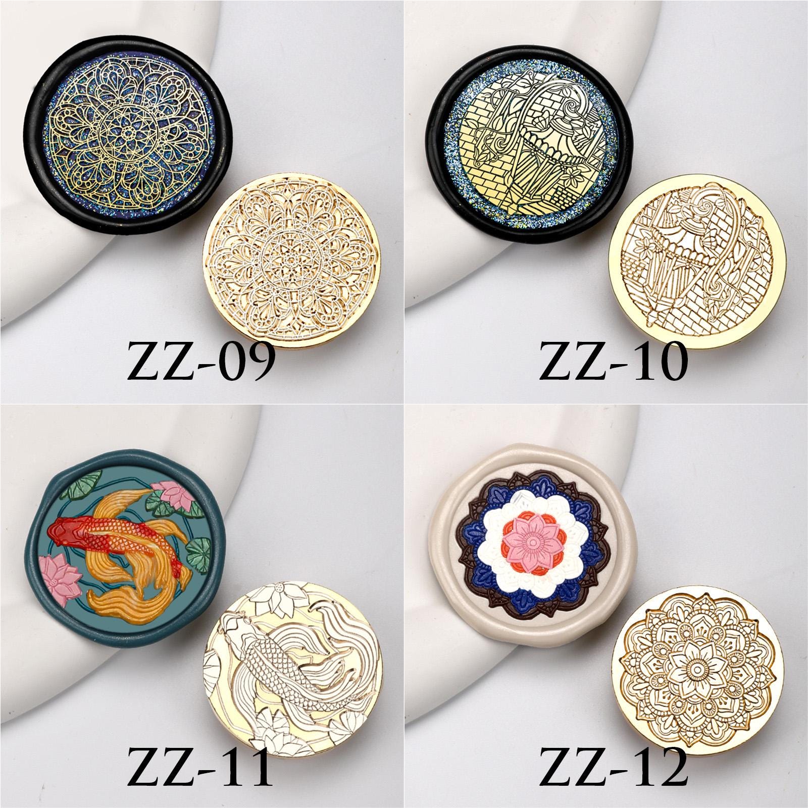 4CM Big Stamp Flower Window Records Series | Wax Seal Stamp | Embossed ...