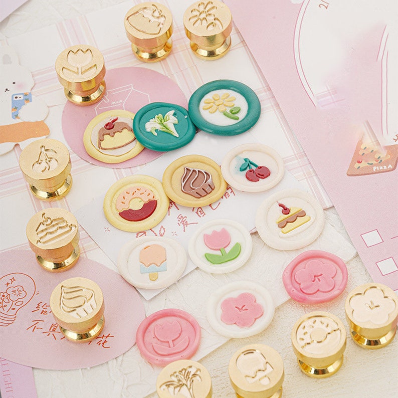 Mini Stamp Series II Wax Seal Stamp Embossed Copper Head Metal Stamp ...