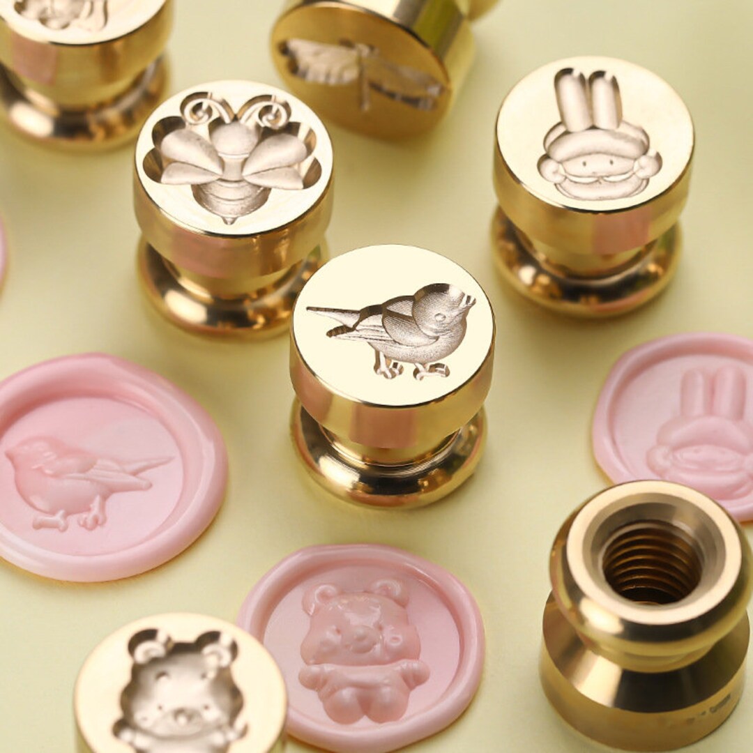 Cute Mini Stamp 15mm Series | Wax Seal Stamp | Embossed Copper Head ...