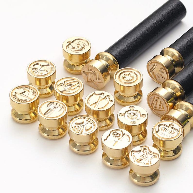 15mm Mini Black Handle Dark Stamp Series | Wax Seal Stamp | Embossed ...