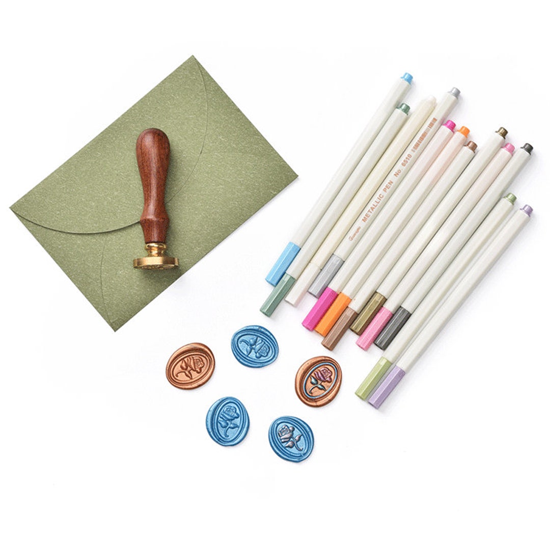 12 Colors Wax Seal Pen, Highlight Colorful Pen, Painting Pen for Seal ...