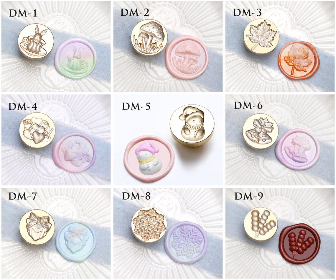 25mm Embossed Series | Wax Seal Stamp | Embossed Copper Head | Metal ...