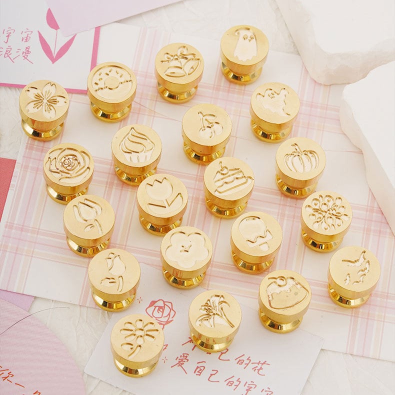 Mini Stamp Series II Wax Seal Stamp Embossed Copper Head Metal Stamp ...