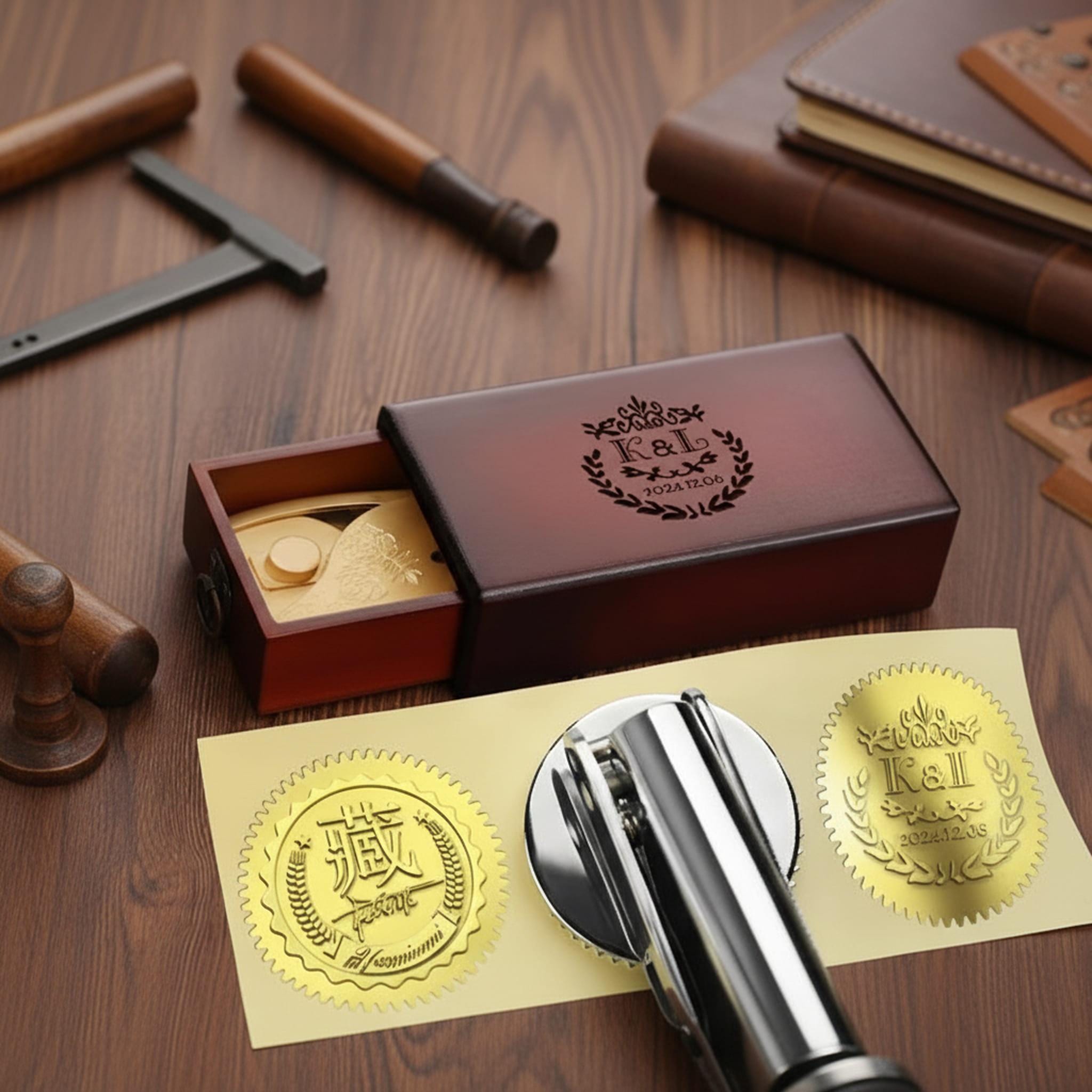 Personalized Wedding Embosser Stamp, Custom Initials Embosser ...