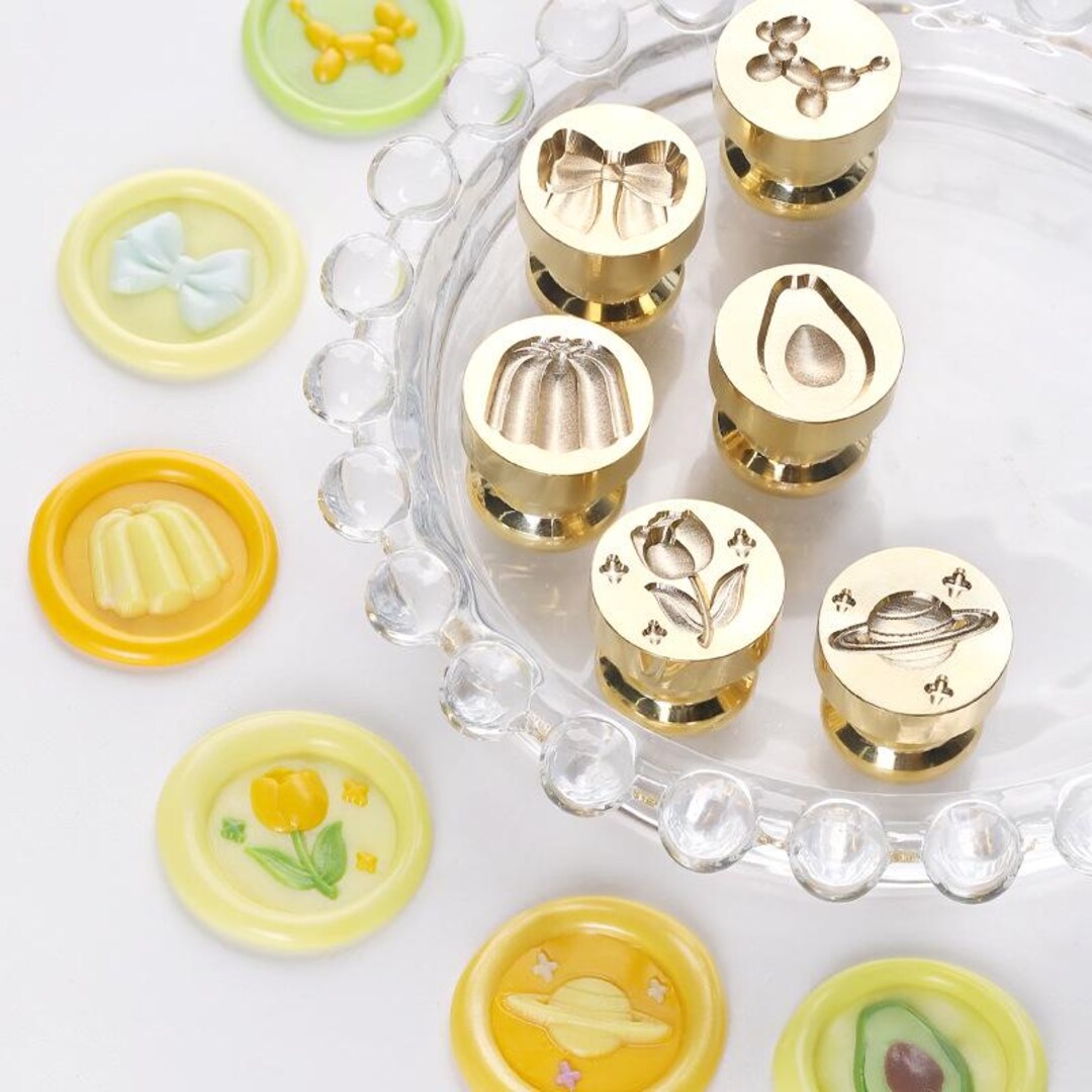 Mini Cute 15mm Relief Series | Wax Seal Stamp | Embossed Copper Head ...