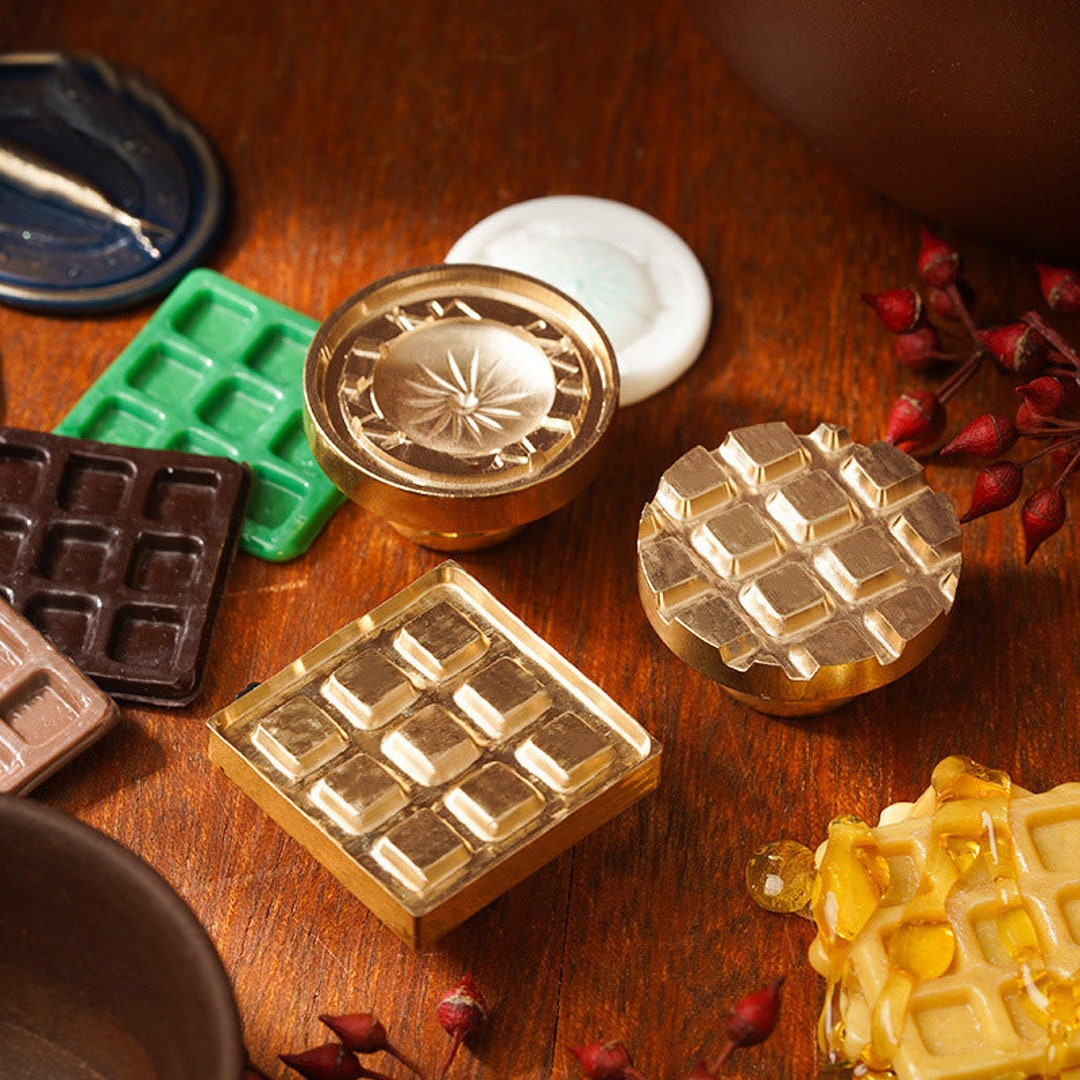 Waffles Saury Food Series | Wax Seal Stamp | Embossed Copper Head ...