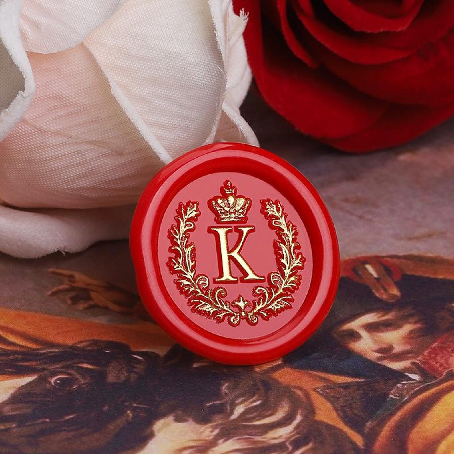 Embossed Laurel Wreath Letters Series | Wax Seal Stamp | Embossed ...