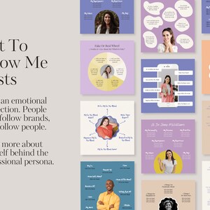 Get to Know Me Instagram Post Canva Templates - Etsy
