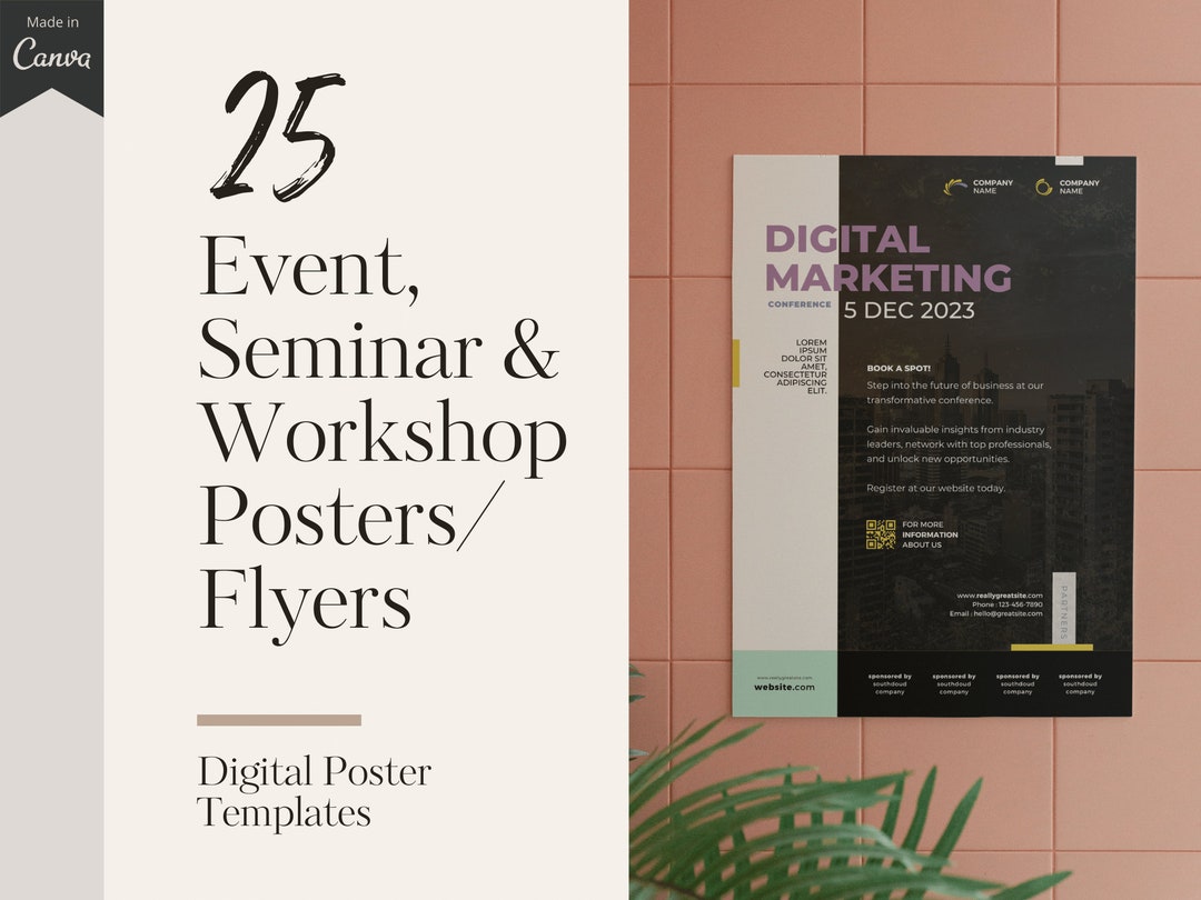 Event, Seminar & Workshop Poster, Flyer, Announcement Printable Canva ...
