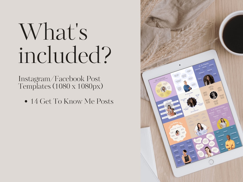 Get to Know Me Instagram Post Canva Templates - Etsy