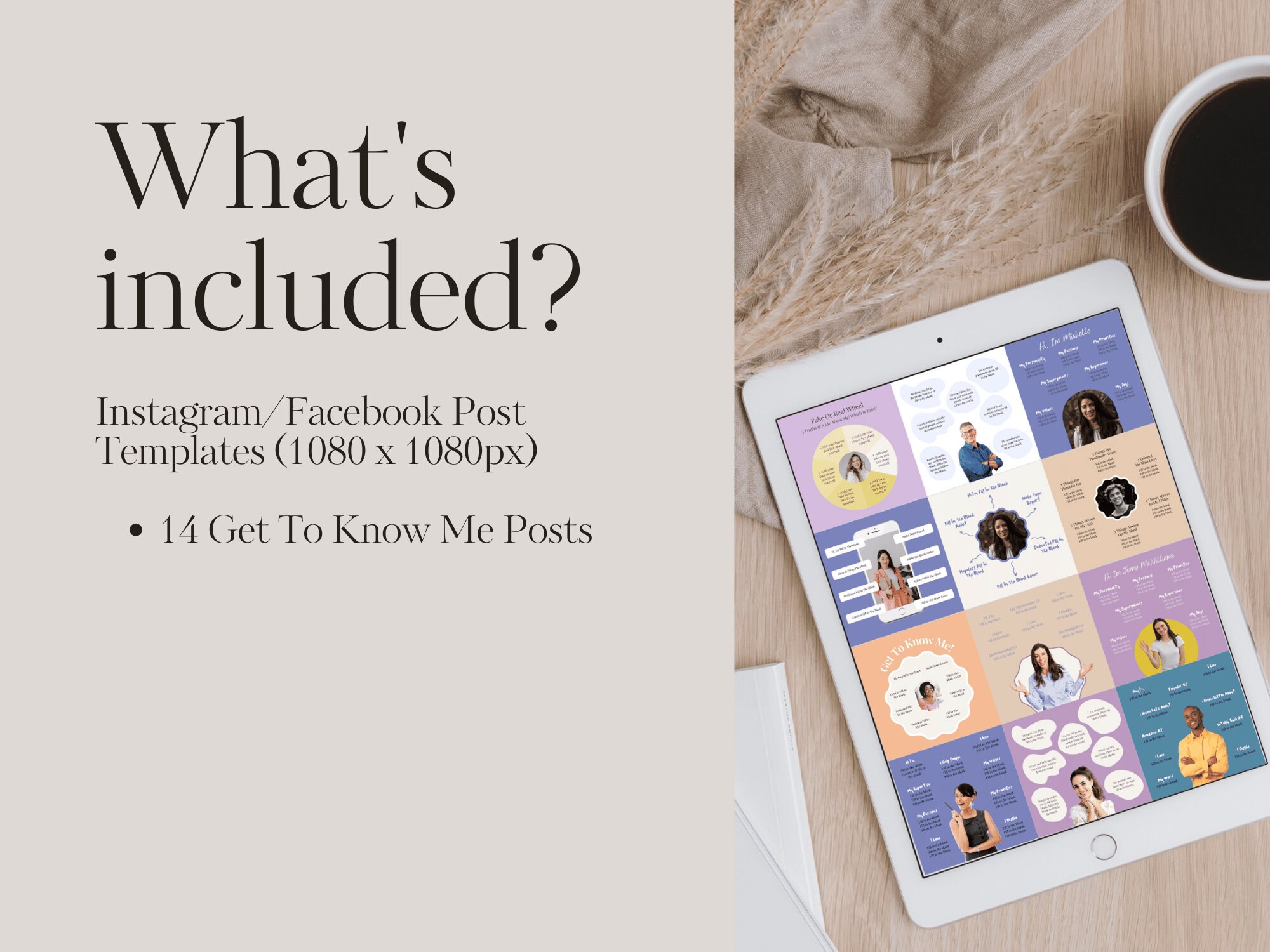 Get to Know Me Instagram Post Canva Templates - Etsy