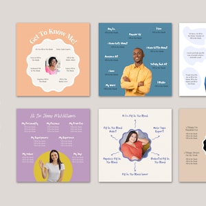 Get to Know Me Instagram Post Canva Templates - Etsy