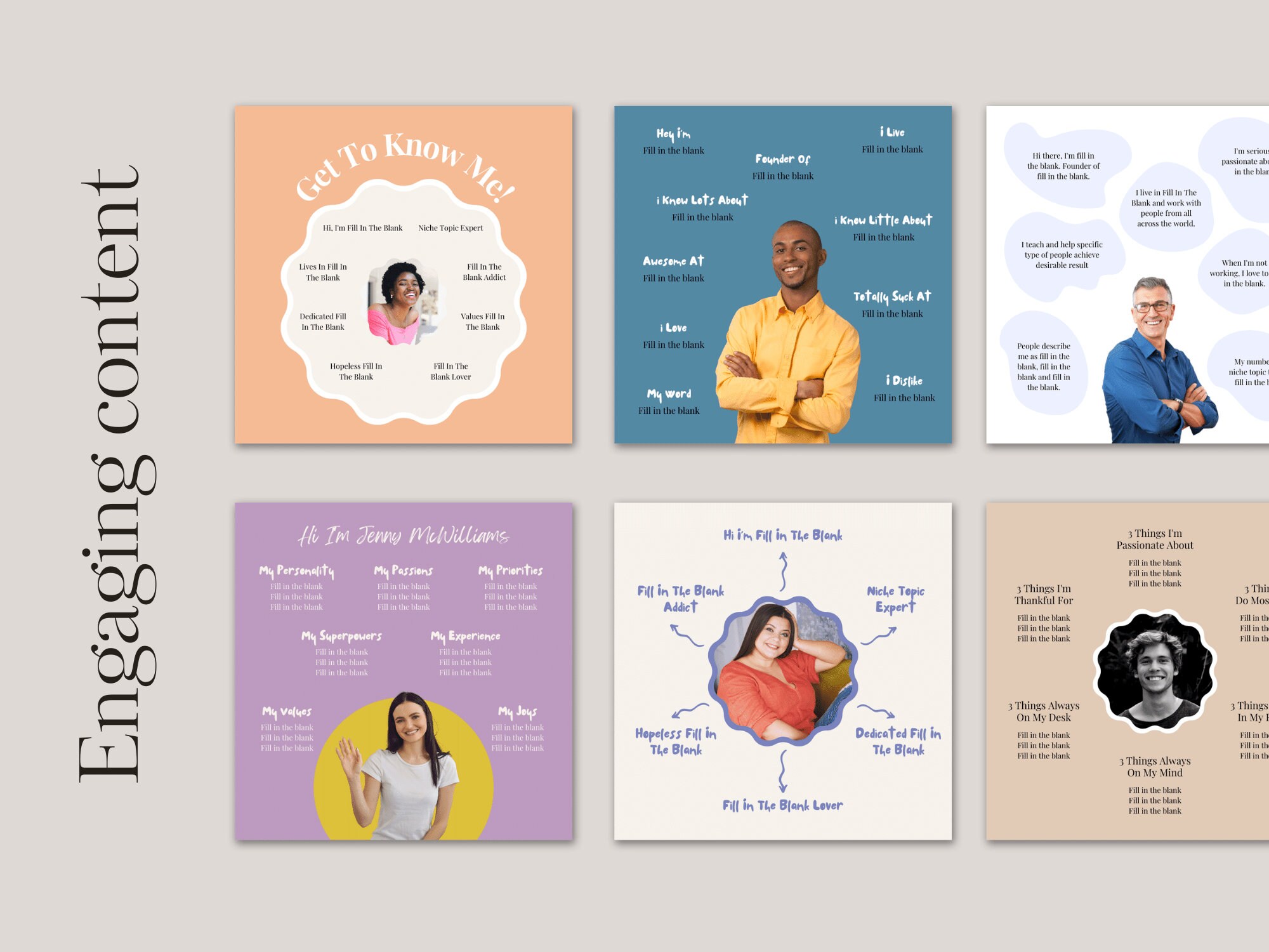 Get to Know Me Instagram Post Canva Templates - Etsy