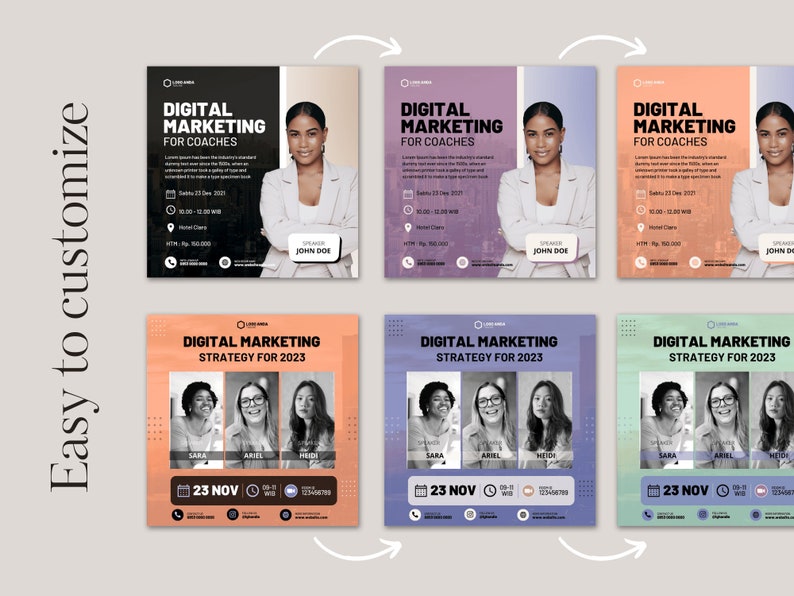 Event, Seminar & Workshop Instagram Post (square) Canva Templates for ...