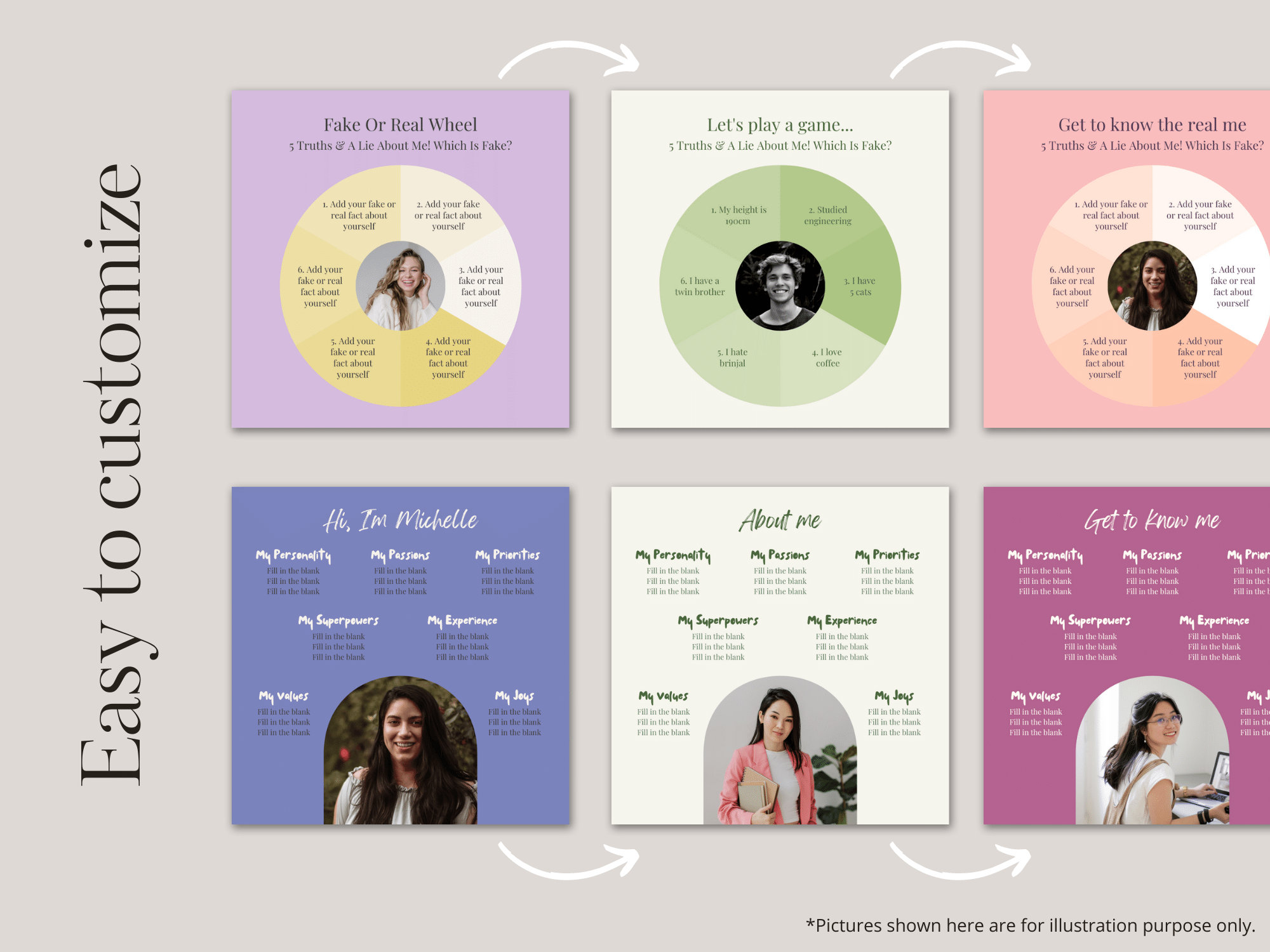 Get to Know Me Instagram Post Canva Templates - Etsy