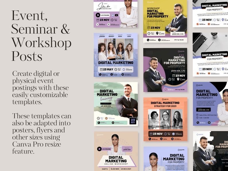 Event, Seminar & Workshop Instagram Post (square) Canva Templates for ...