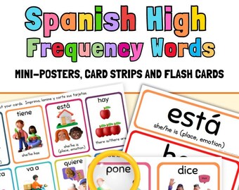 1st Grade Spanish Sight Words, High Frequency Words Flashcards - Etsy