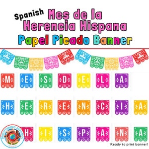 Papel Picado Hispanic Heritage Month Spanish Bulletin Board Banner - Etsy