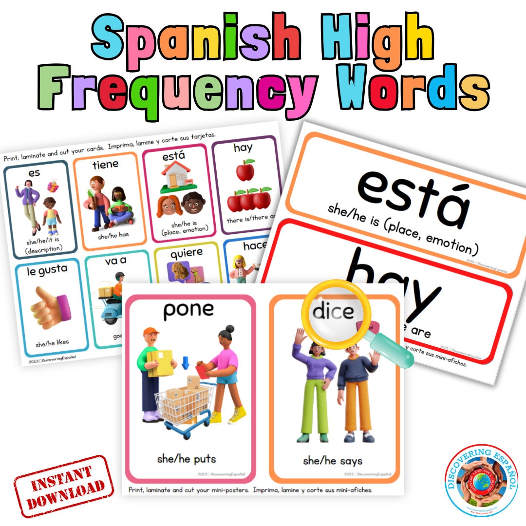 Spanish High-frequency Words Posters - Etsy