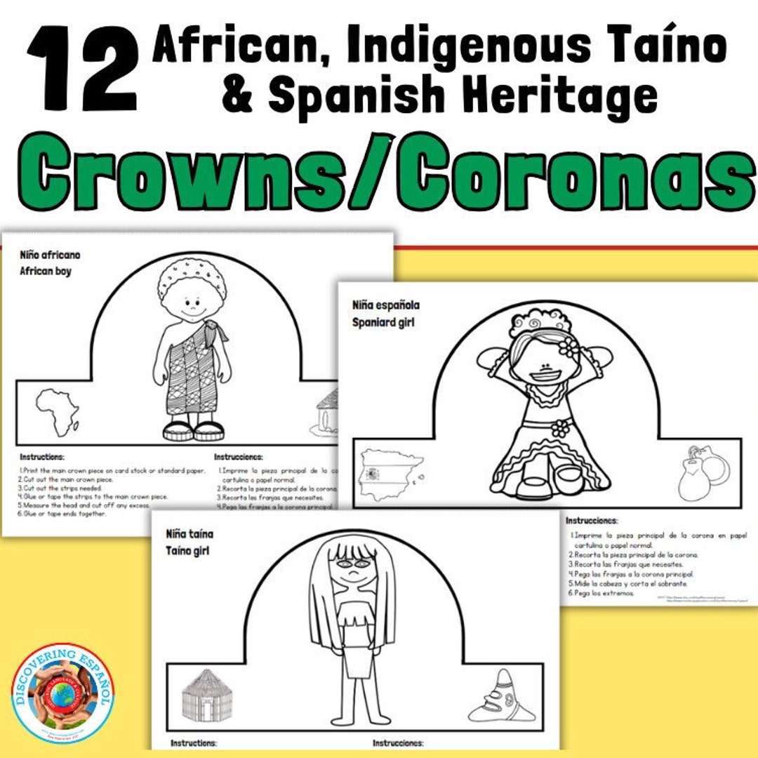 African, Indigenous Taíno & Spanish Heritage Crown Hats Puerto Rico ...