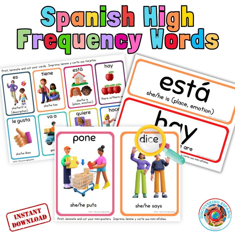 SPANISH High-frequency Words Posters - Etsy