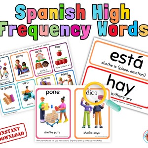 Spanish High-frequency Words Posters - Etsy