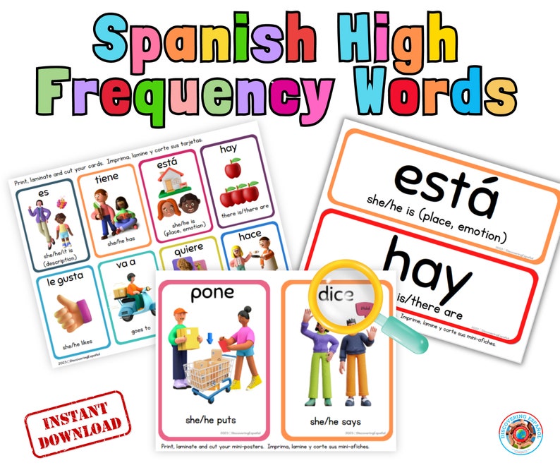 Spanish High-frequency Words Posters - Etsy
