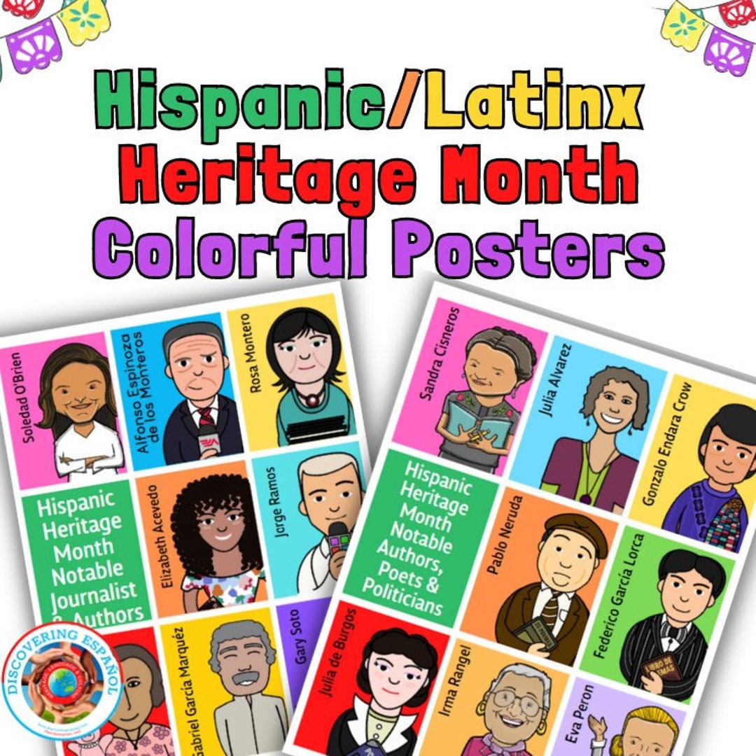 Hispanic Heritage Month Colorful Posters Bulletin Board - Etsy