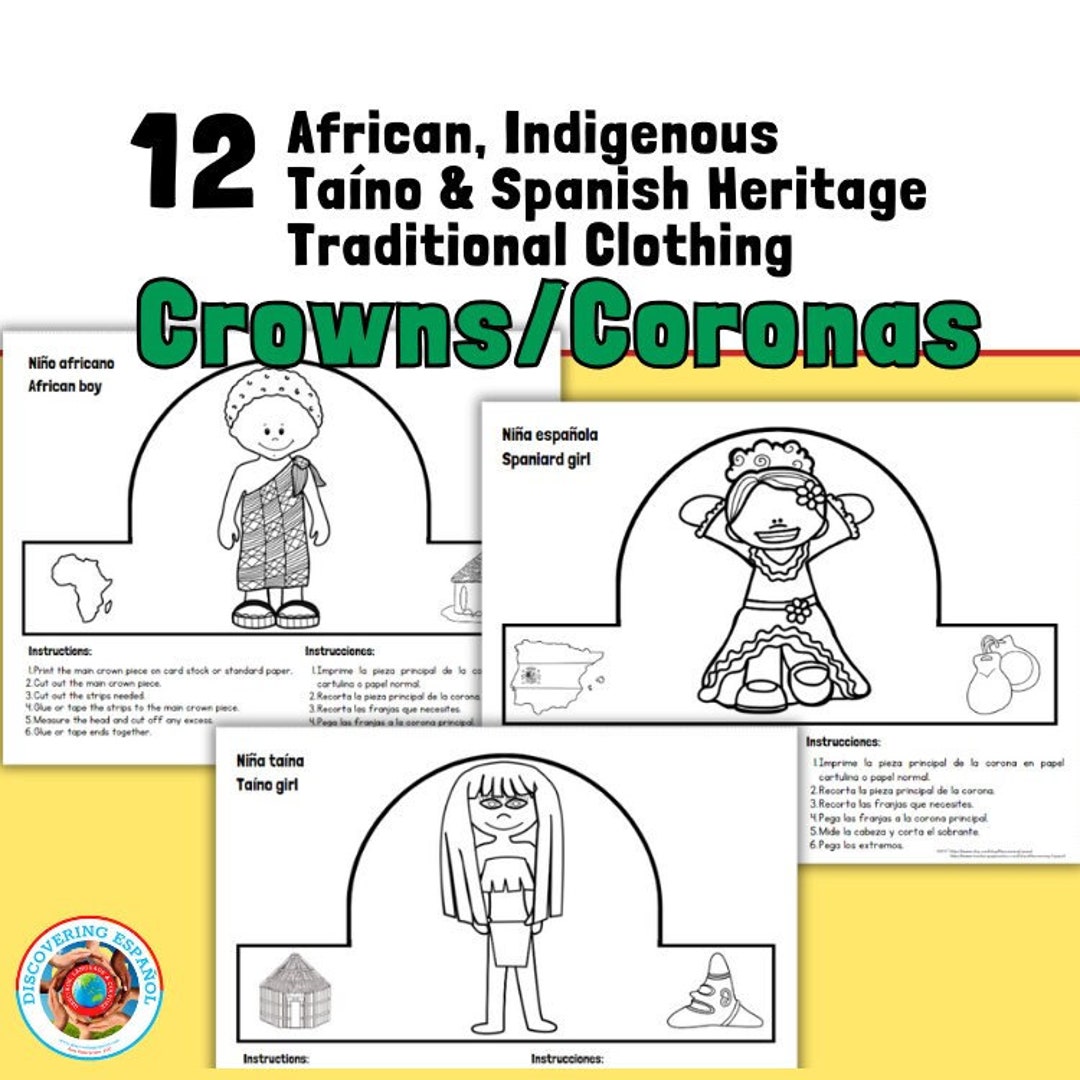 African, Indigenous Taíno & Spanish Heritage Crown Hats Puerto Rico ...