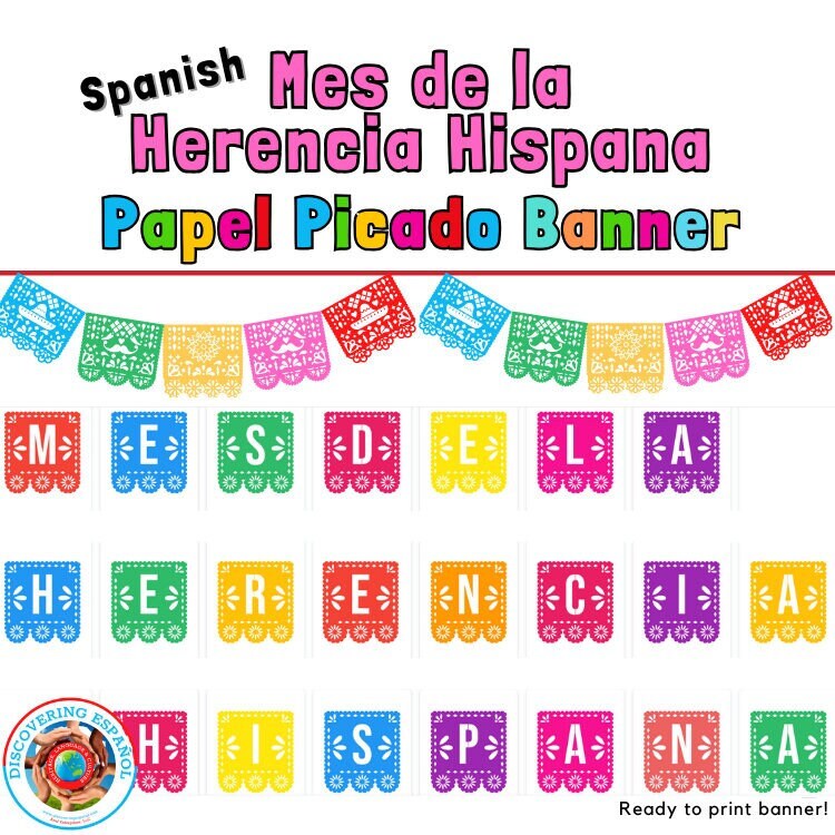 Papel Picado Hispanic Heritage Month Spanish Bulletin Board Banner - Etsy
