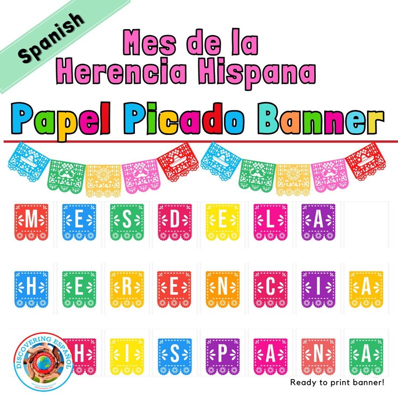 Papel Picado Hispanic Heritage Month Spanish Bulletin Board Banner - Etsy