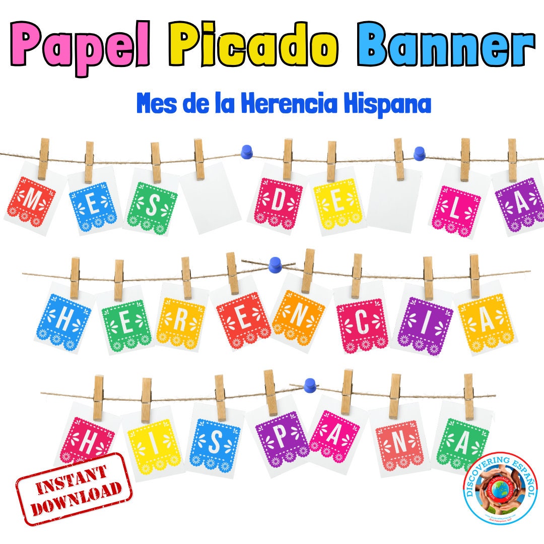 Papel Picado Hispanic Heritage Month Spanish Bulletin Board Banner - Etsy