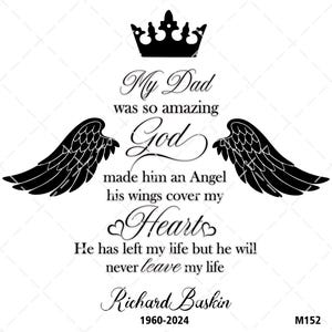 God Made My Dad an Angel King Dad Svg Png in Loving Memory Quote for ...