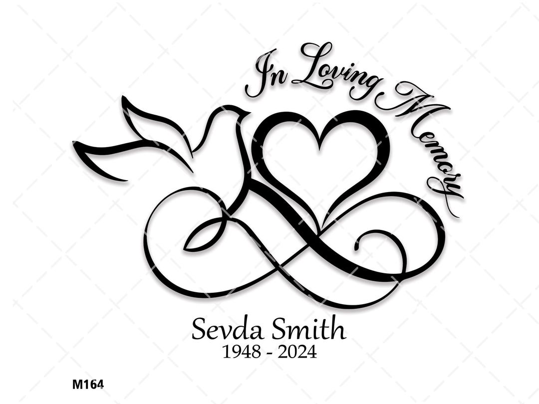 In Loving Memory Dove Forever With Heart SVG PNG Forever in Our Hearst ...
