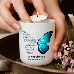 Memorial Butterfly PNG: Goodbye Quote, Add Name & Date (digital ...