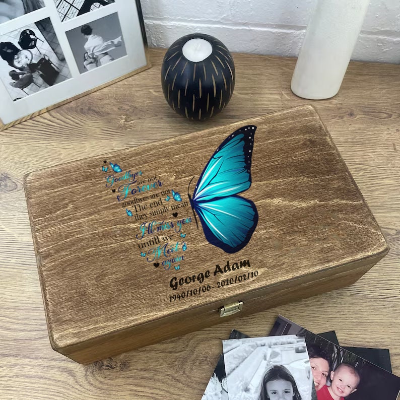 Memorial Butterfly PNG: Goodbye Quote, Add Name & Date (digital ...