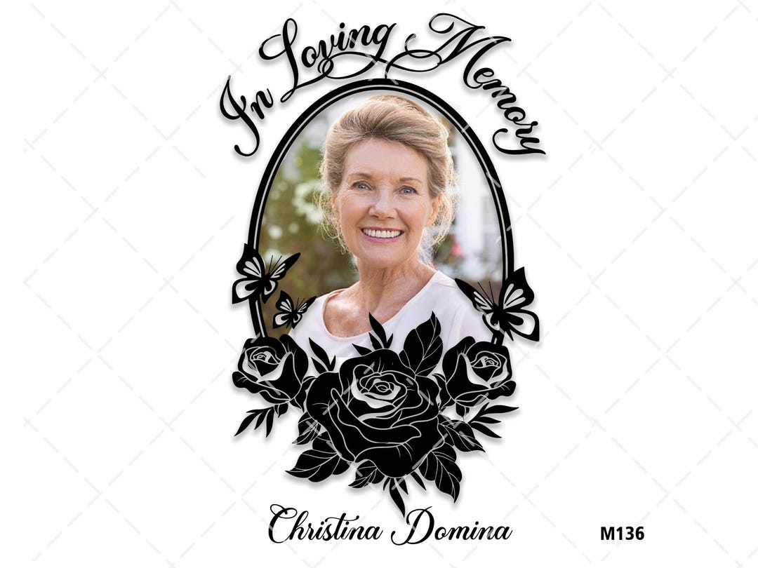 In Loving Memory Rose and Butterflies Picture Frame SVG PNG Day of the ...
