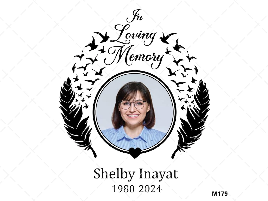 In Loving Memory Decal Memorial Birds Fly From Feather Circle Picture ...