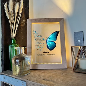 Memorial Butterfly PNG: Goodbye Quote, Add Name & Date (digital ...