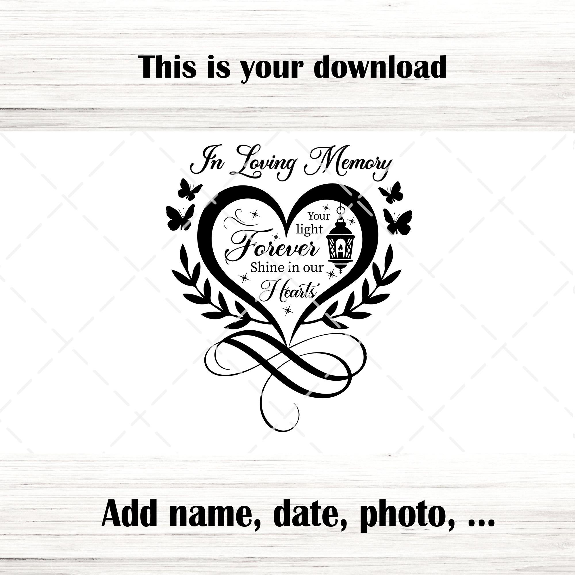 In Loving Memory Lantern SVG PNG, Memorial Design (digital Download) - Etsy