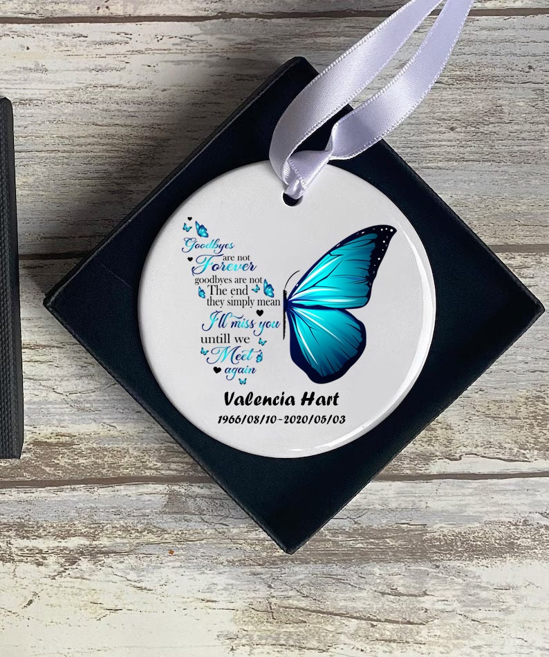 Memorial Butterfly PNG: Goodbye Quote, Add Name & Date (digital ...