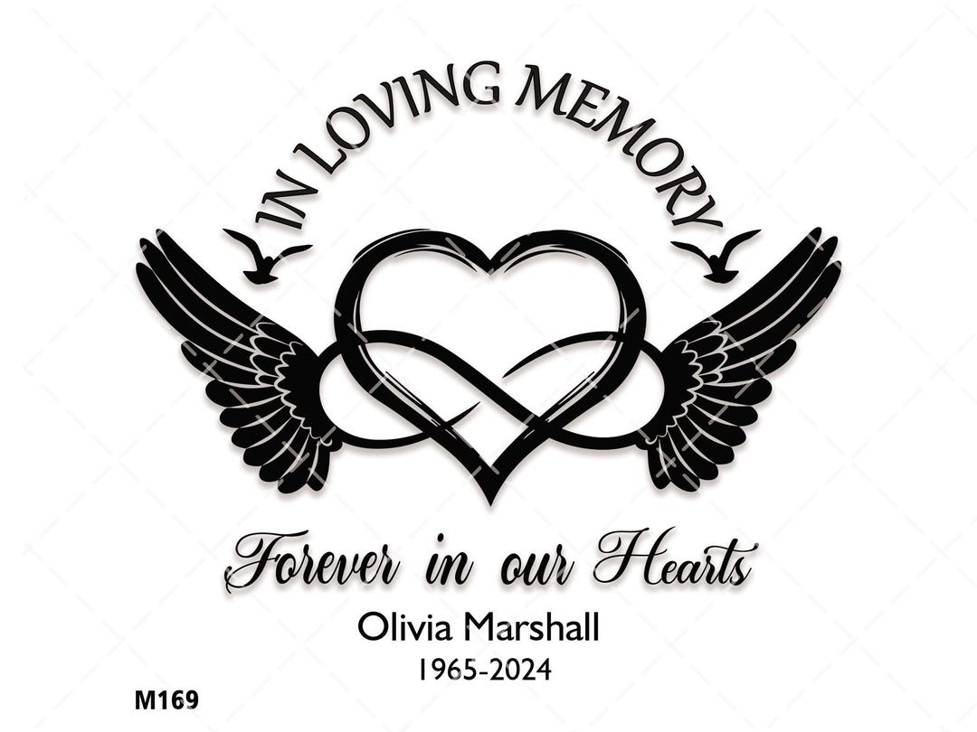 In Loving Memory Heart Angel Wings Svg Png (digital Download) - Etsy